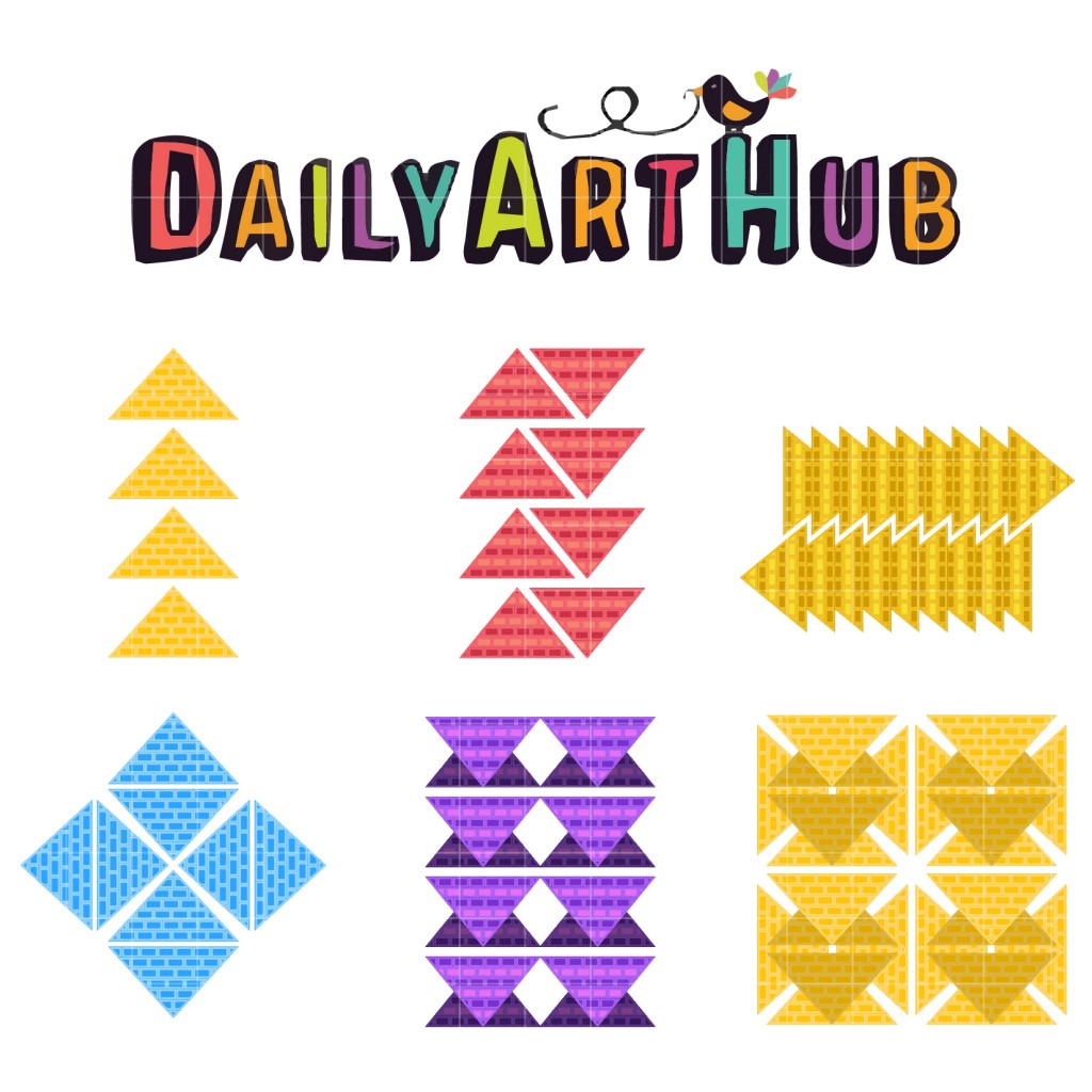 Patterned Triangles Clip Art Set – Daily Art Hub // Graphics, Alphabets ...
