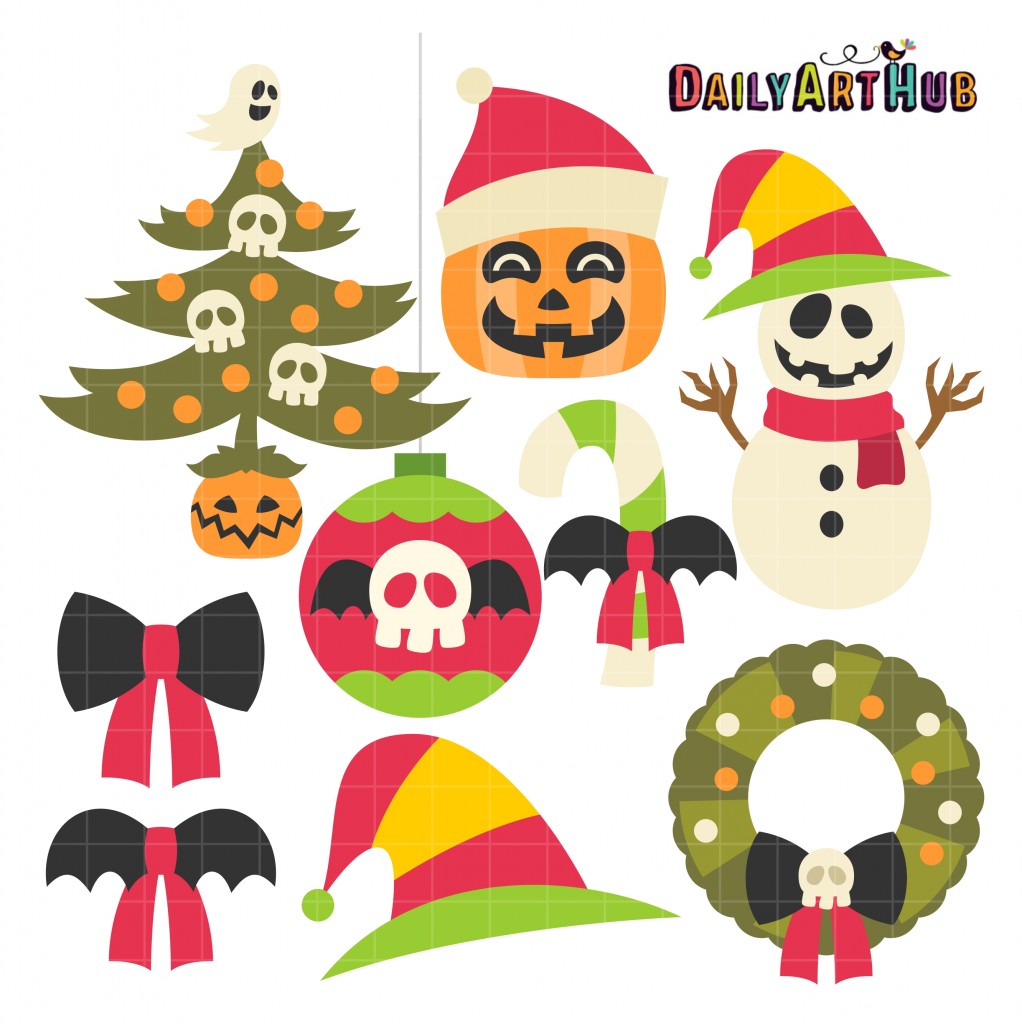 Christmas Halloween Clip Art Set – Daily Art Hub // Graphics, Alphabets ...