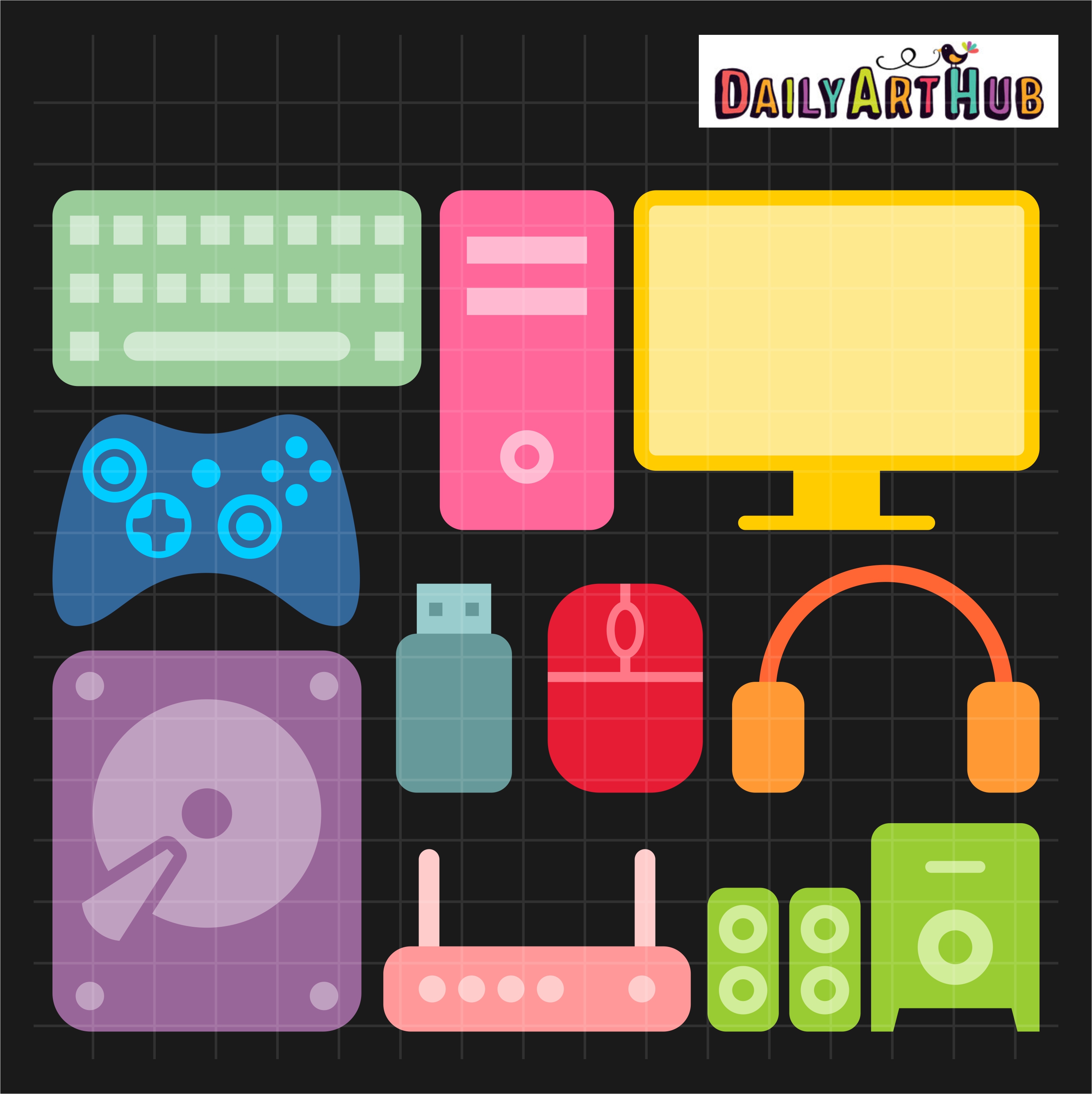 Computer Stuff Clip Art Set – Daily Art Hub – Free Clip Art Everyday