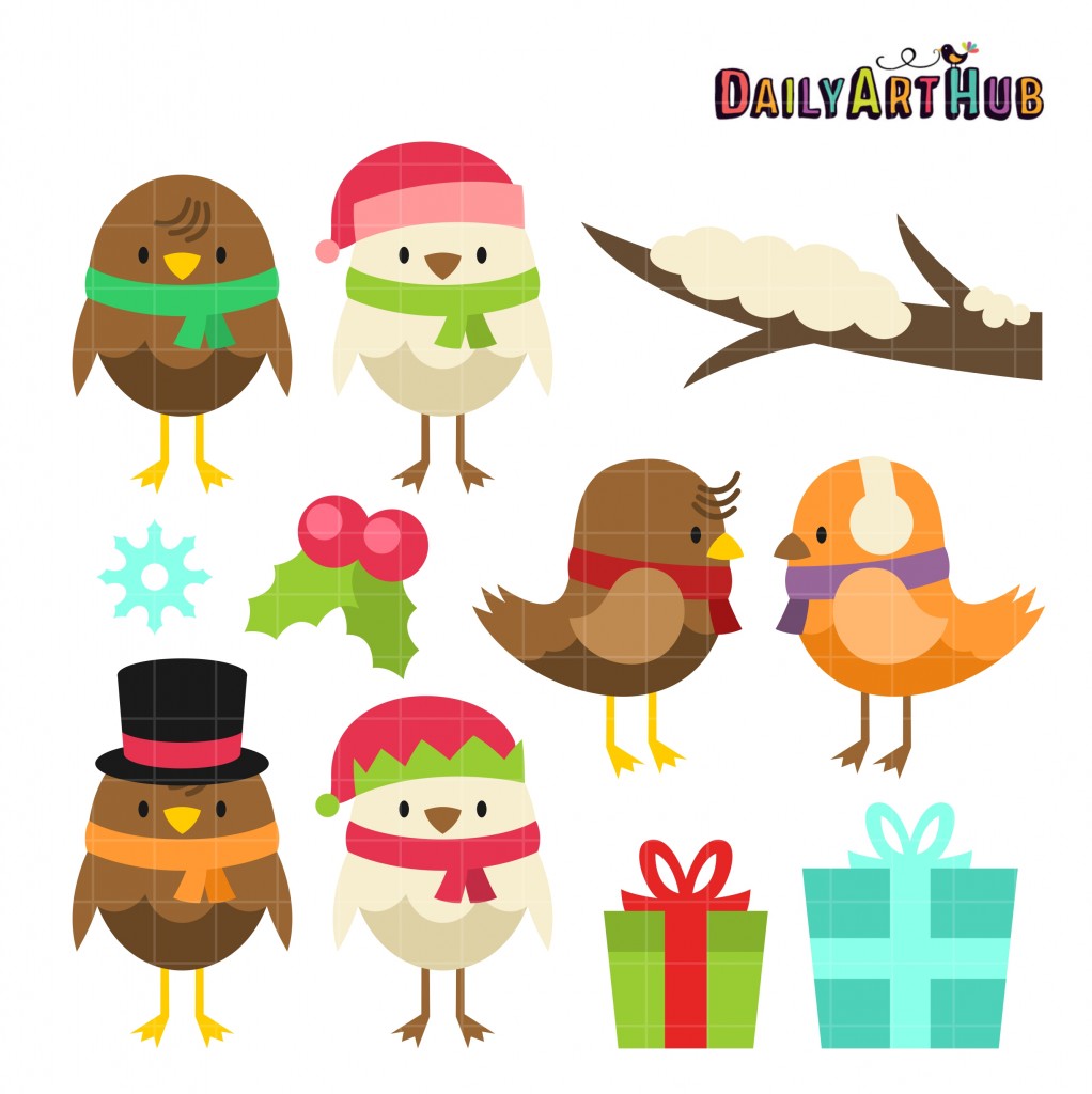 Merry Birdy Christmas Clip Art Set – Daily Art Hub // Graphics ...