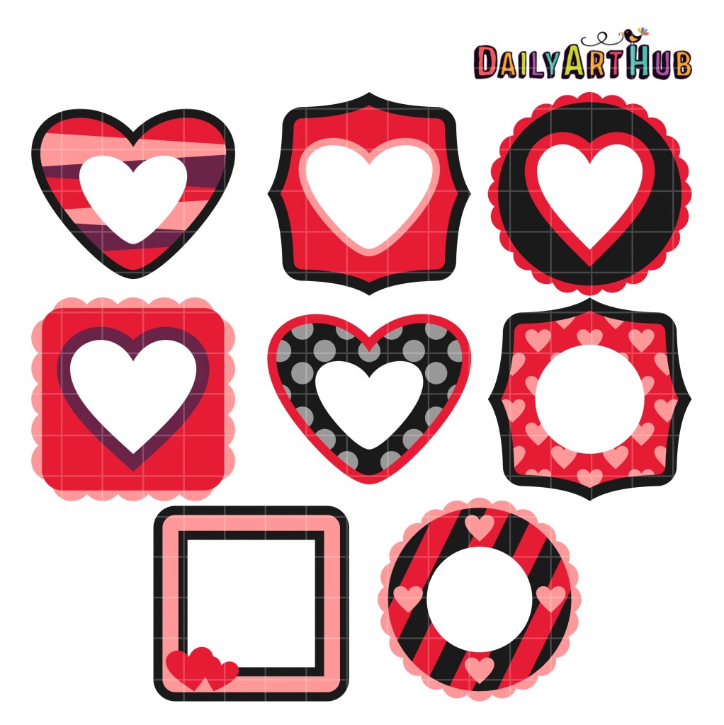 Valentines Day Frames Clip Art Set – Daily Art Hub // Graphics ...