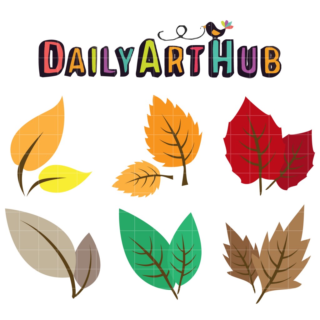 Colorful Leaves Clip Art Set – Daily Art Hub // Graphics, Alphabets & SVG