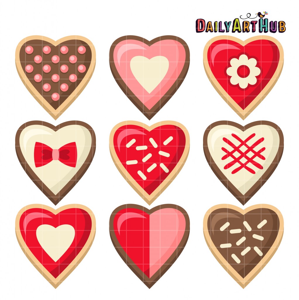 Cookie Hearts Clip Art Set – Daily Art Hub // Graphics, Alphabets & SVG