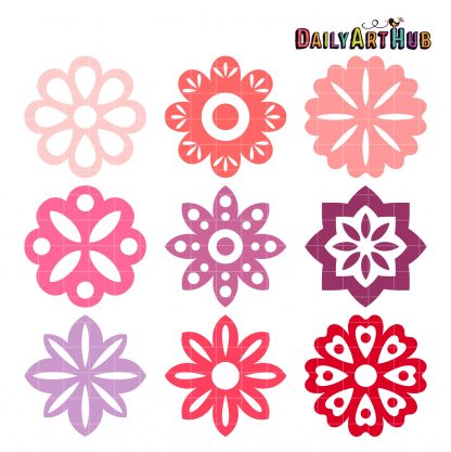 Simple Flower Shapes Clip Art Set – Daily Art Hub – Free Clip Art Everyday
