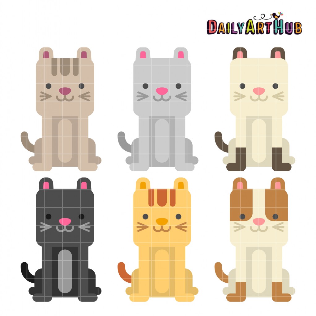 Adorable Cats Clip Art Set – Daily Art Hub // Graphics, Alphabets & SVG