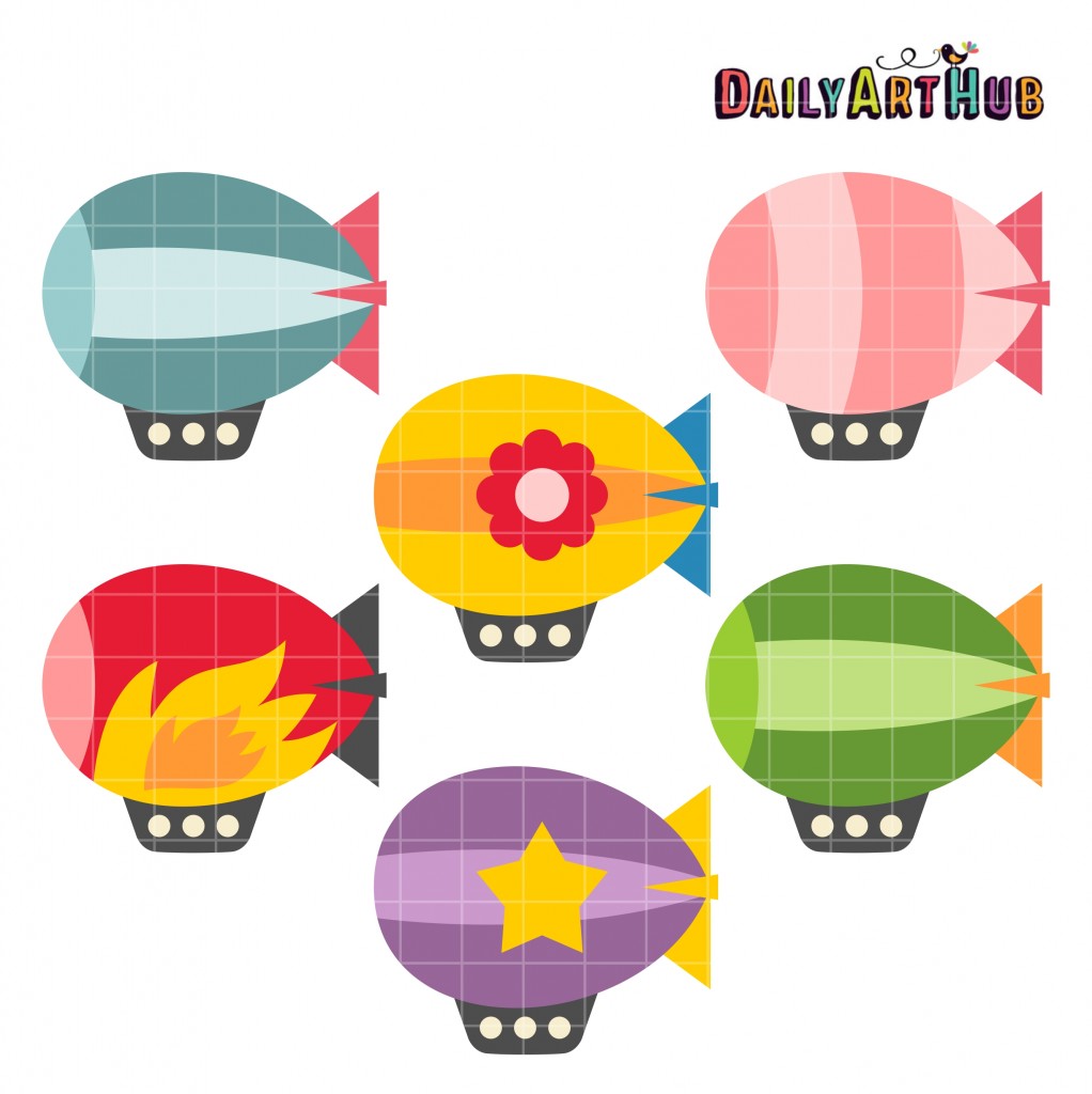 Blimps Clip Art Set – Daily Art Hub // Graphics, Alphabets & SVG