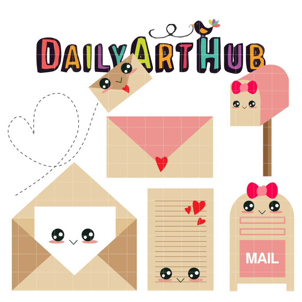 Cute Mail For Valentines Clip Art Set – Daily Art Hub // Graphics ...