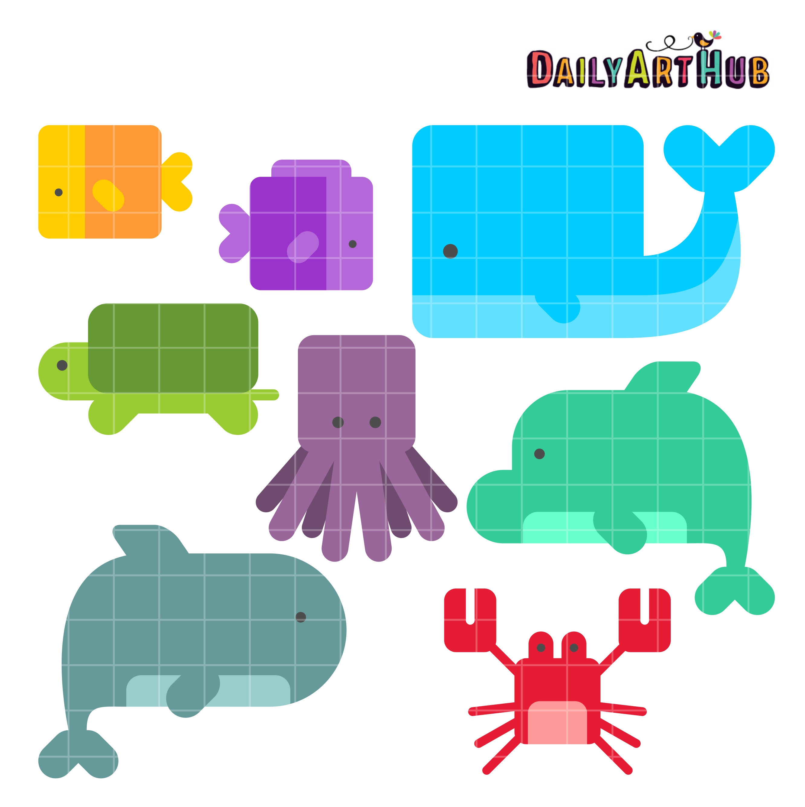 Cute Sea Animals Clip Art Set – Daily Art Hub – Free Clip Art Everyday