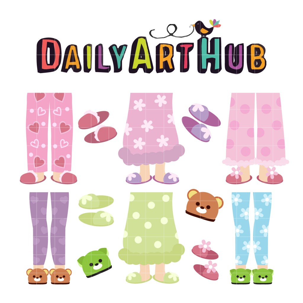 Girls Pajama Clip Art Set – Daily Art Hub // Graphics, Alphabets & SVG