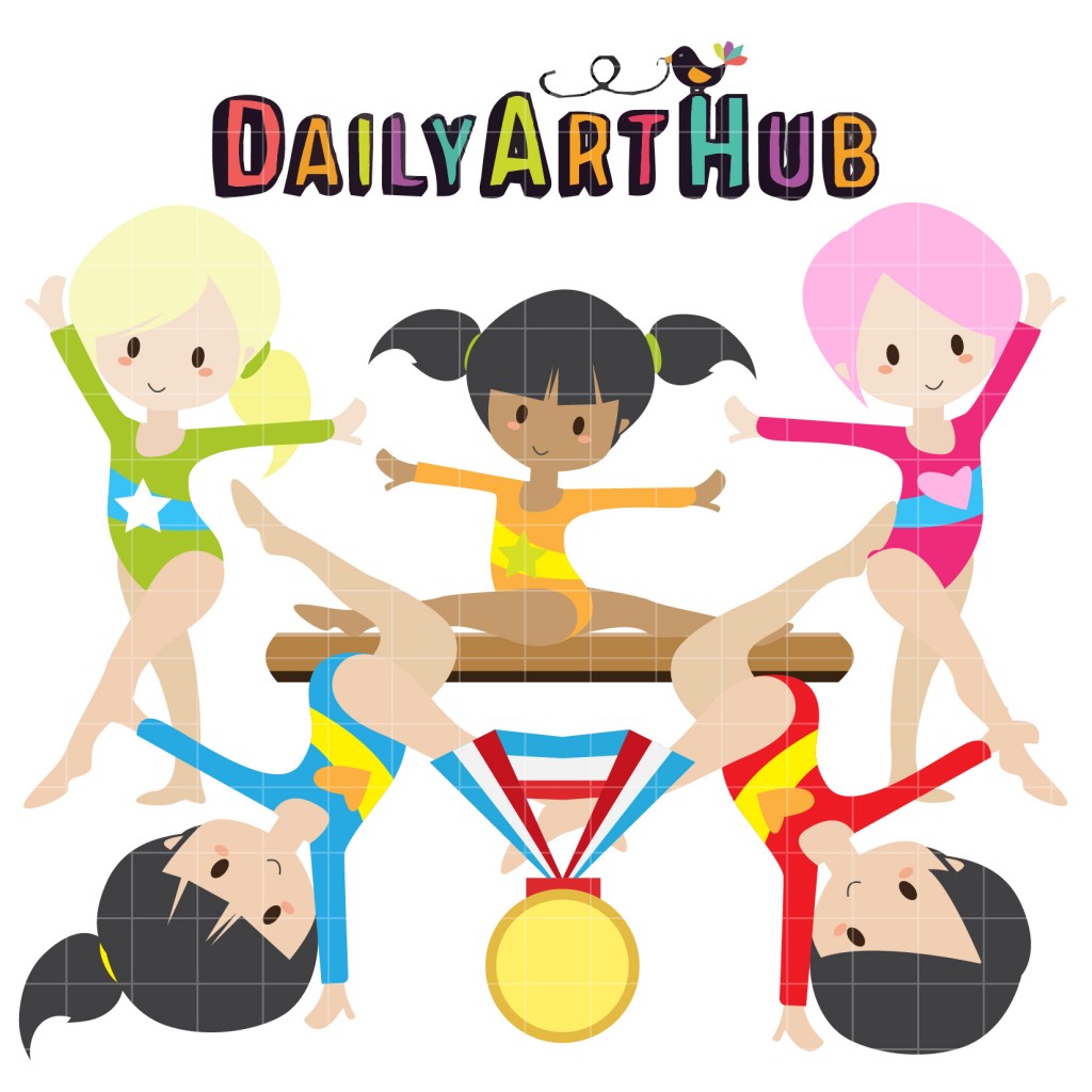 Gymnastic Girls Clip Art Set – Daily Art Hub // Graphics, Alphabets & SVG