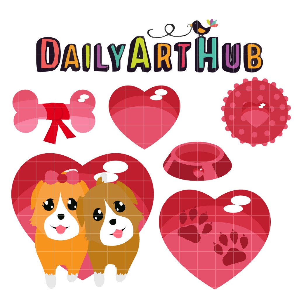 Puppy Love Clip Art Set – Daily Art Hub // Graphics, Alphabets & SVG