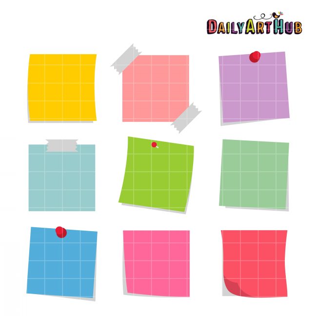 Sticky Notes Clip Art Set – Daily Art Hub – Free Clip Art Everyday