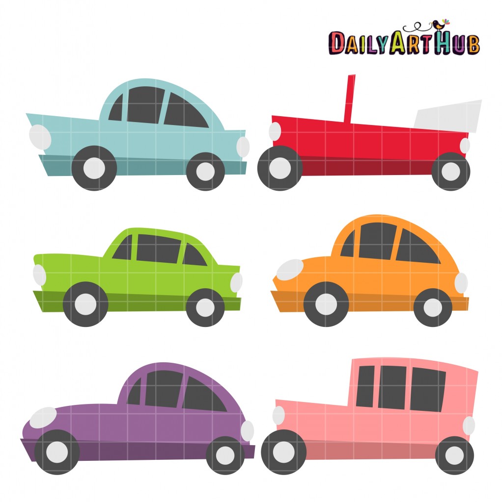 Vintage Cute Cars Clip Art Set – Daily Art Hub // Graphics, Alphabets & SVG