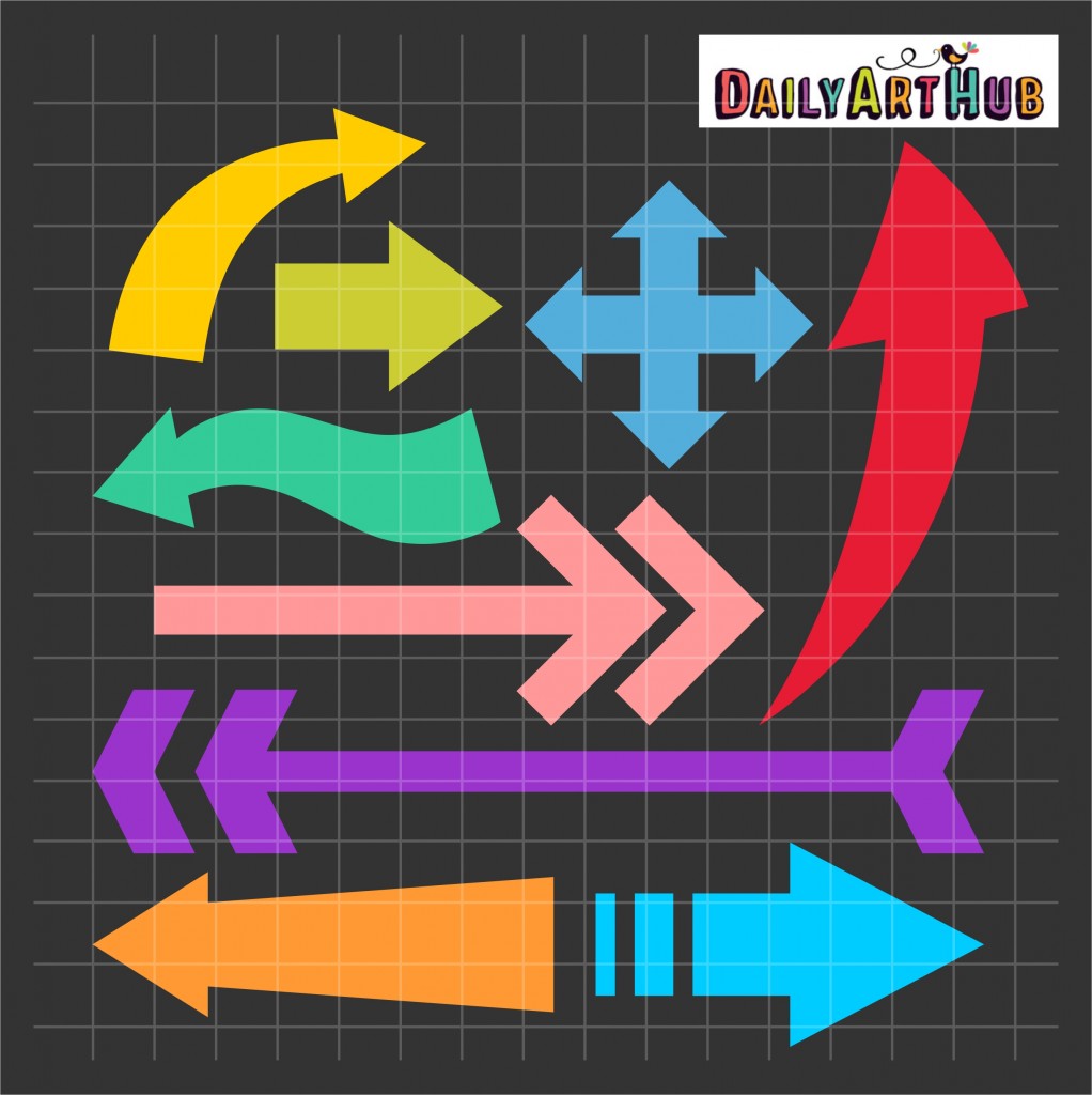 Arrow Shapes Clip Art Set – Daily Art Hub // Graphics, Alphabets & SVG