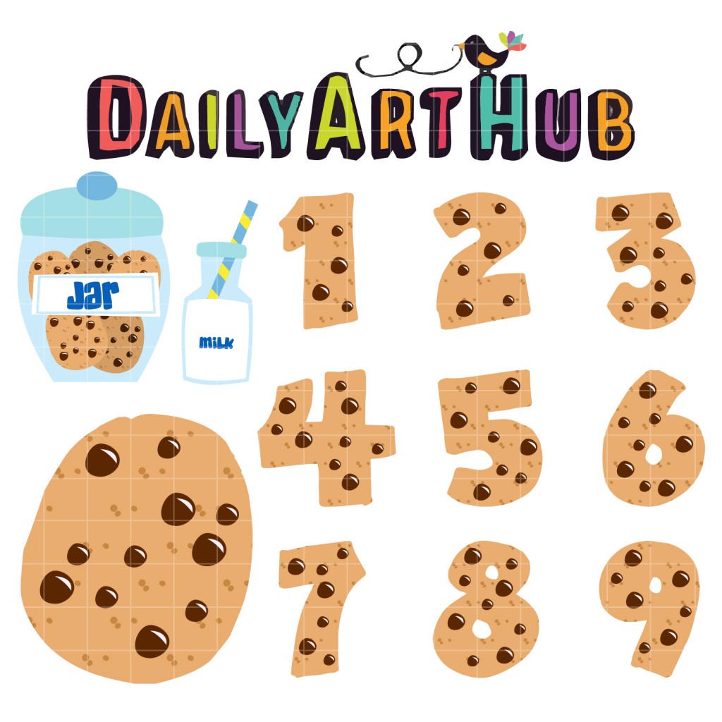 Cookie Numbers Clip Art Set – Daily Art Hub // Graphics, Alphabets & SVG