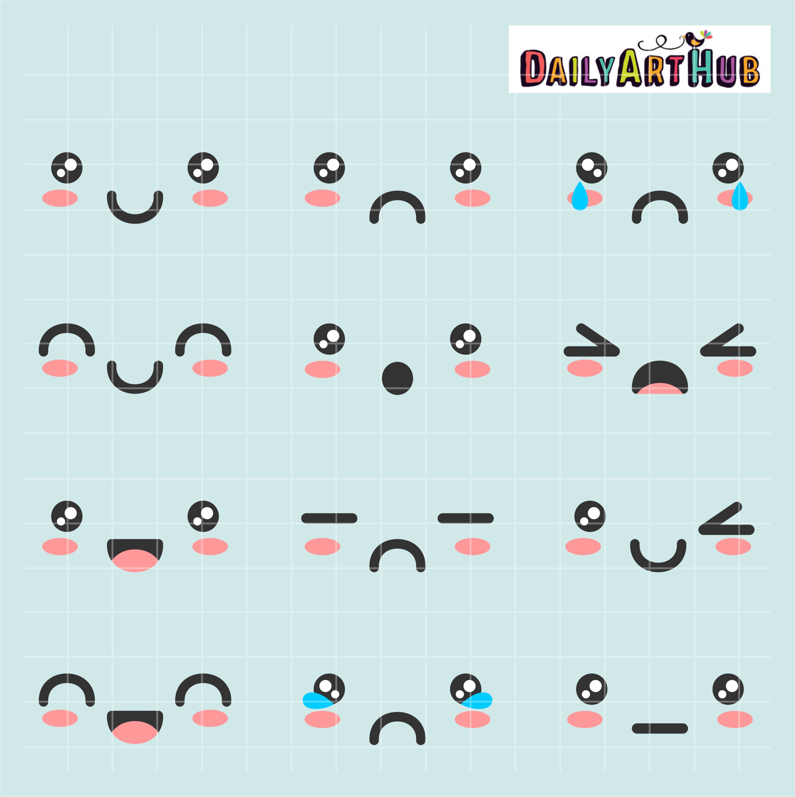 Cute Emotions 01 Clip Art Set – Daily Art Hub – Free Clip Art Everyday