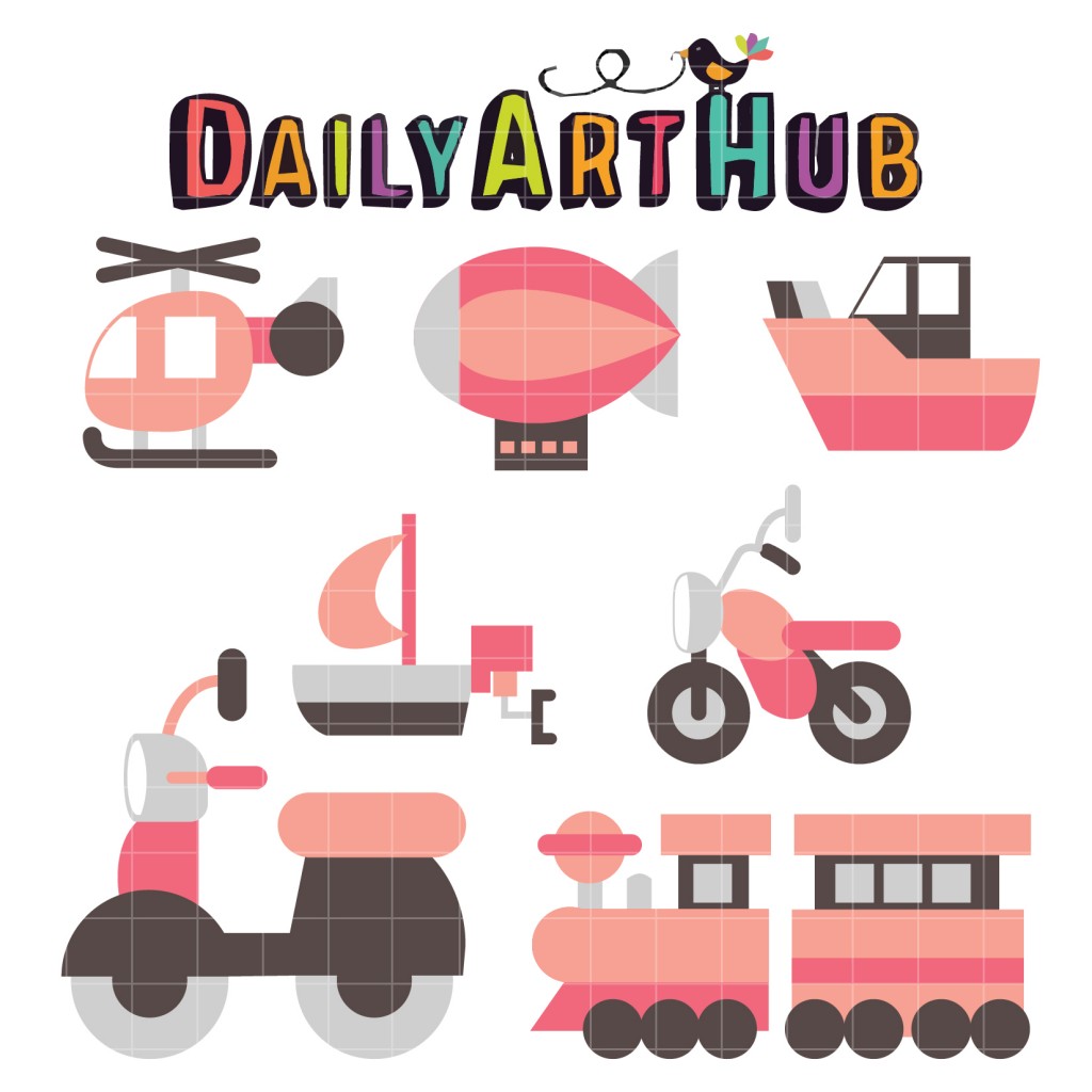 Cute Simple Transportation Vehicles Clip Art Set – Daily Art Hub ...
