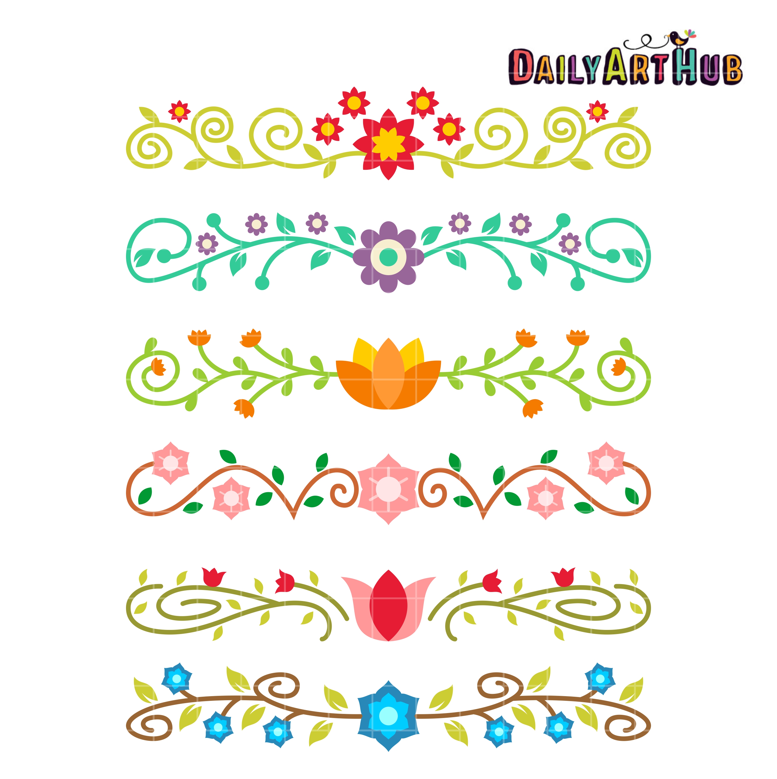 Flower Borders Clip Art Set – Daily Art Hub – Free Clip Art Everyday