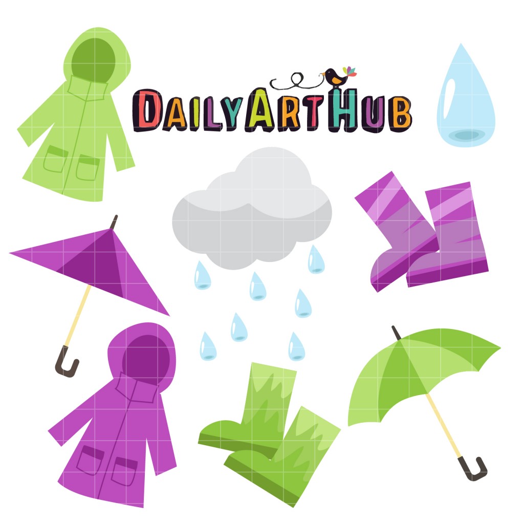 Rainy Days Clip Art Set – Daily Art Hub // Graphics, Alphabets & SVG