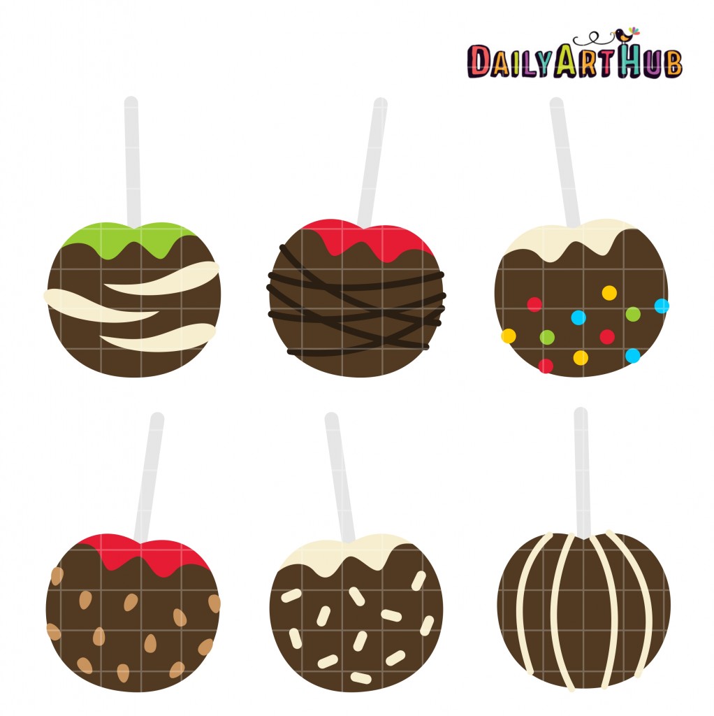 Chocolate Dipped Apples Clip Art Set – Daily Art Hub // Graphics ...