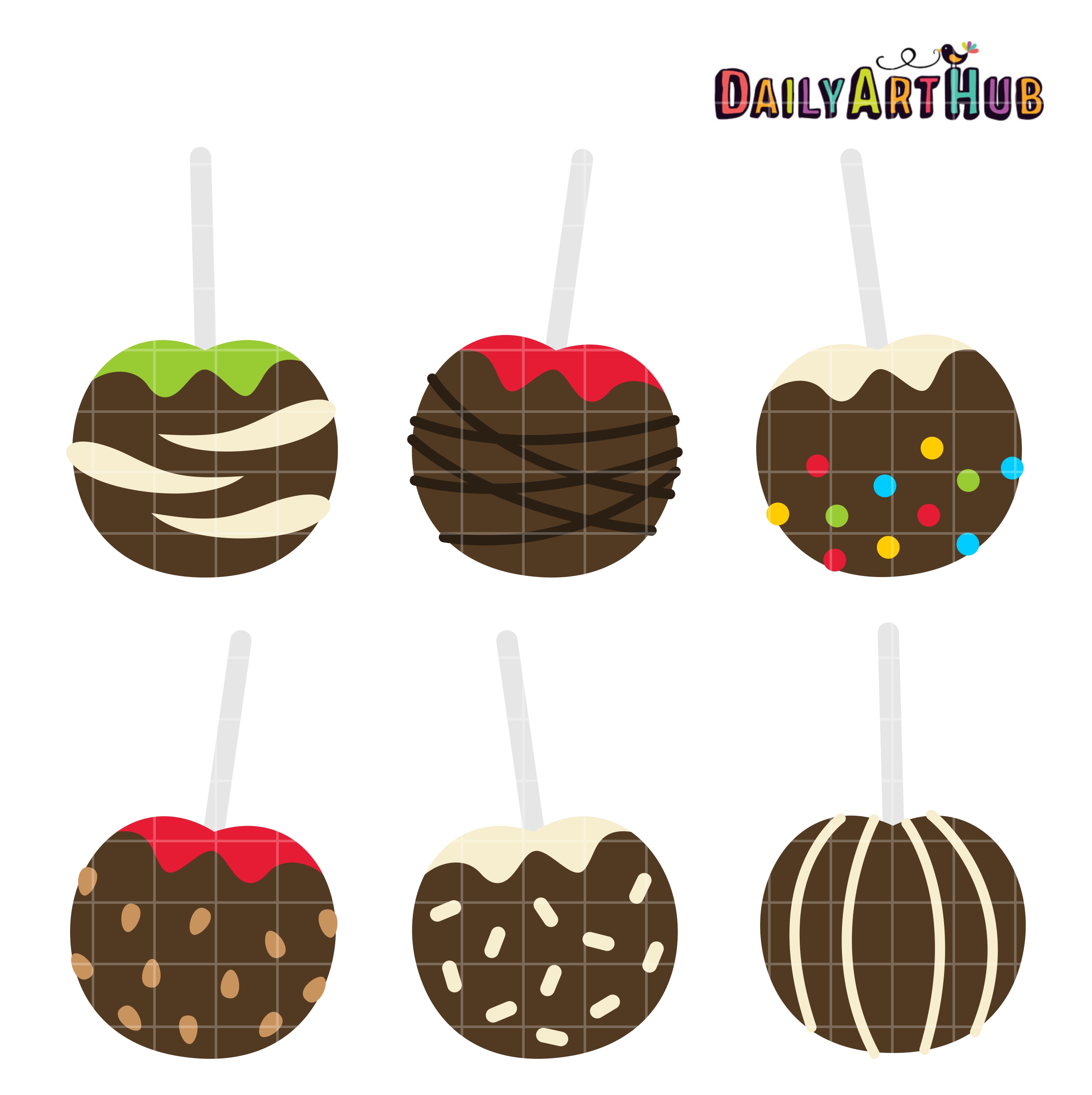 Chocolate Dipped Apples Clip Art Set – Daily Art Hub – Free Clip Art ...