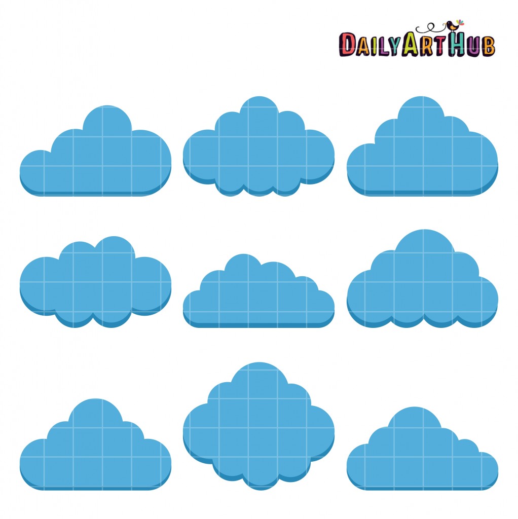 Cloud Shapes Clip Art Set – Daily Art Hub // Graphics, Alphabets & SVG