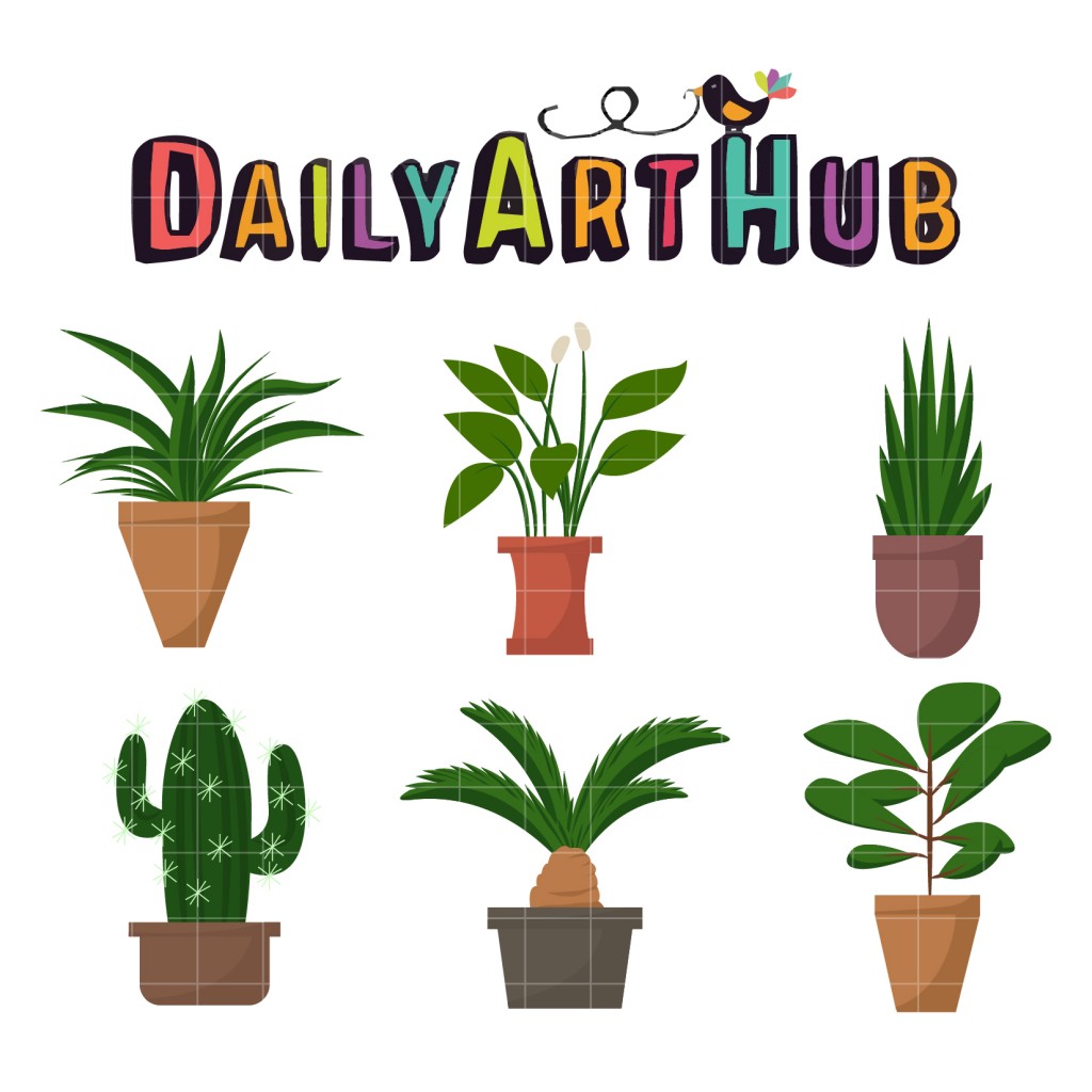 Decorative House Plants Clip Art Set – Daily Art Hub // Graphics ...