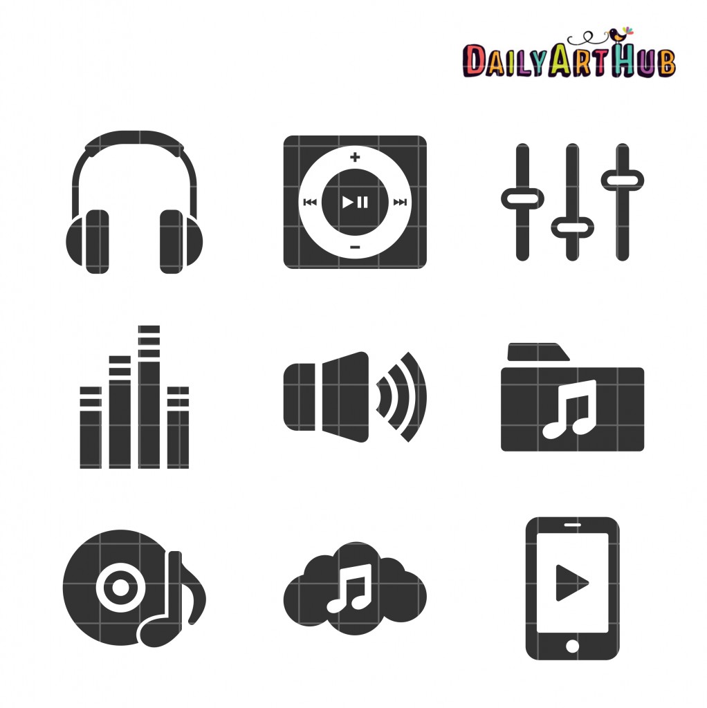 Music Icons Clip Art Set – Daily Art Hub // Graphics, Alphabets & SVG