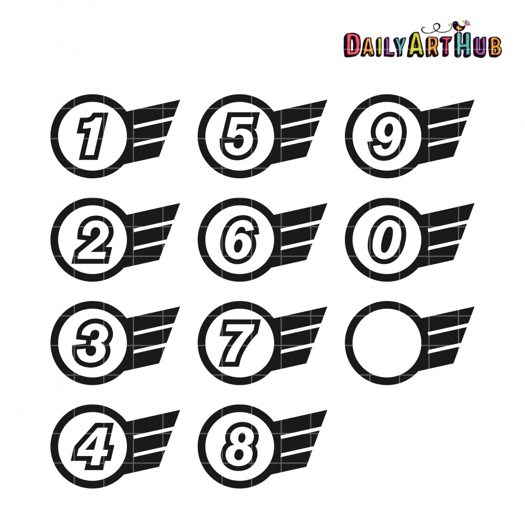 Racing Numbers Clip Art Set – Daily Art Hub // Graphics, Alphabets & SVG