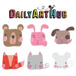 Simple Cute Animal Heads Clip Art Set – Daily Art Hub // Graphics ...