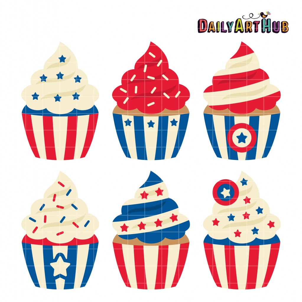 4th Of July Cupcakes Clip Art Set – Daily Art Hub // Graphics ...