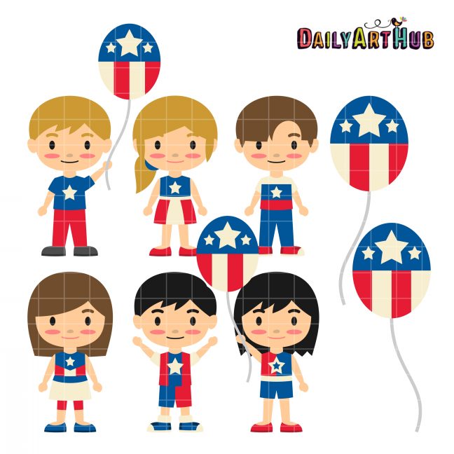 4th Of July Kids Clip Art Set – Daily Art Hub – Free Clip Art Everyday