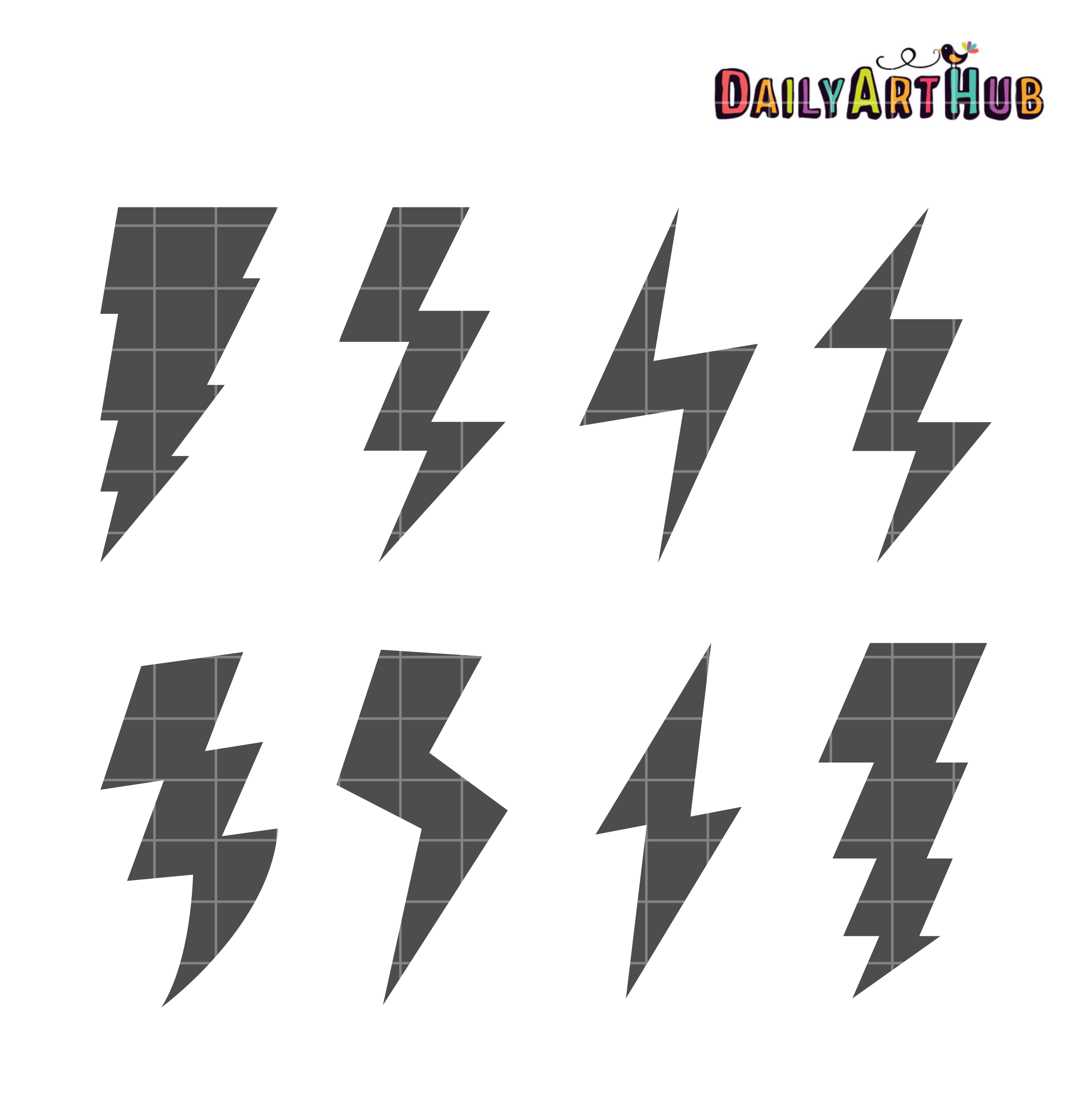 Lightning Shapes Clip Art Set – Daily Art Hub – Free Clip Art Everyday