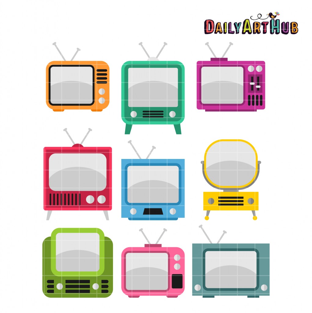 Retro Televisions Clip Art Set – Daily Art Hub // Graphics, Alphabets & SVG