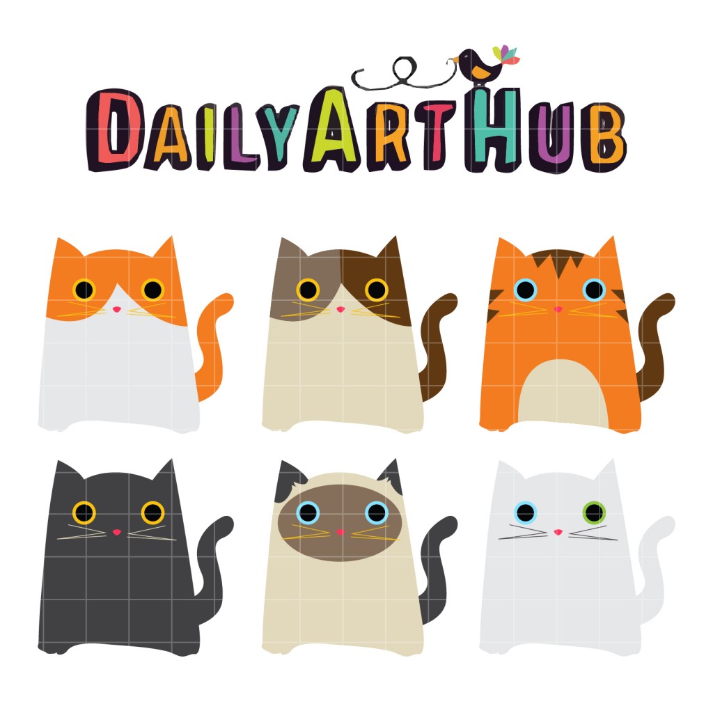 Cutie Cats Clip Art Set – Daily Art Hub // Graphics, Alphabets & SVG