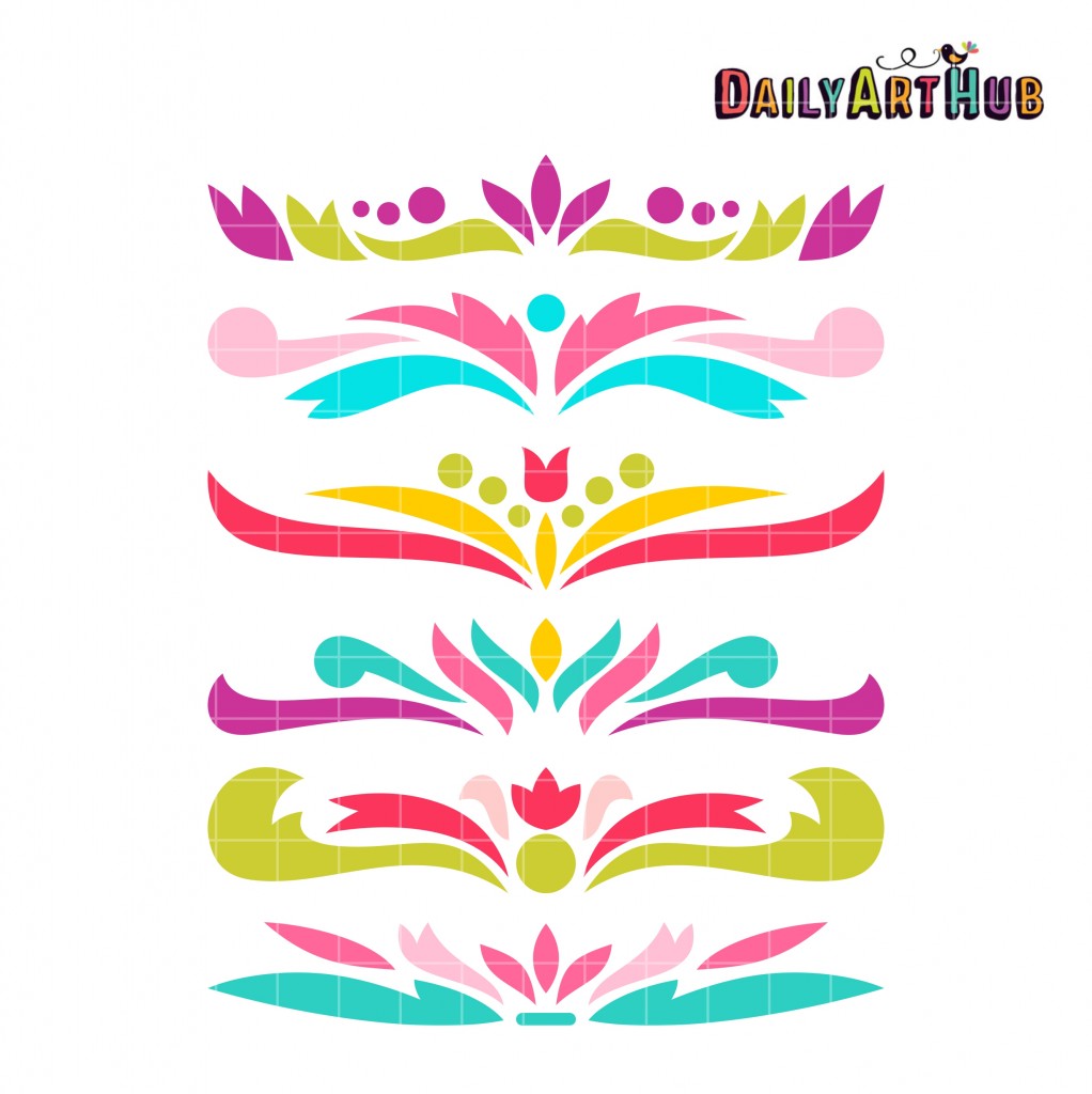 Damask Borders Clip Art Set – Daily Art Hub // Graphics, Alphabets & SVG