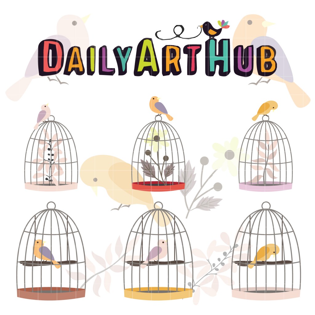 Flower And Bird Cages Clip Art Set – Daily Art Hub // Graphics ...
