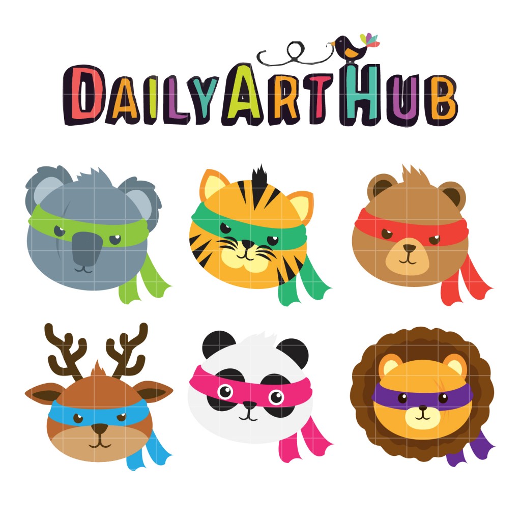 Ninja Animals Clip Art Set – Daily Art Hub // Graphics, Alphabets & SVG