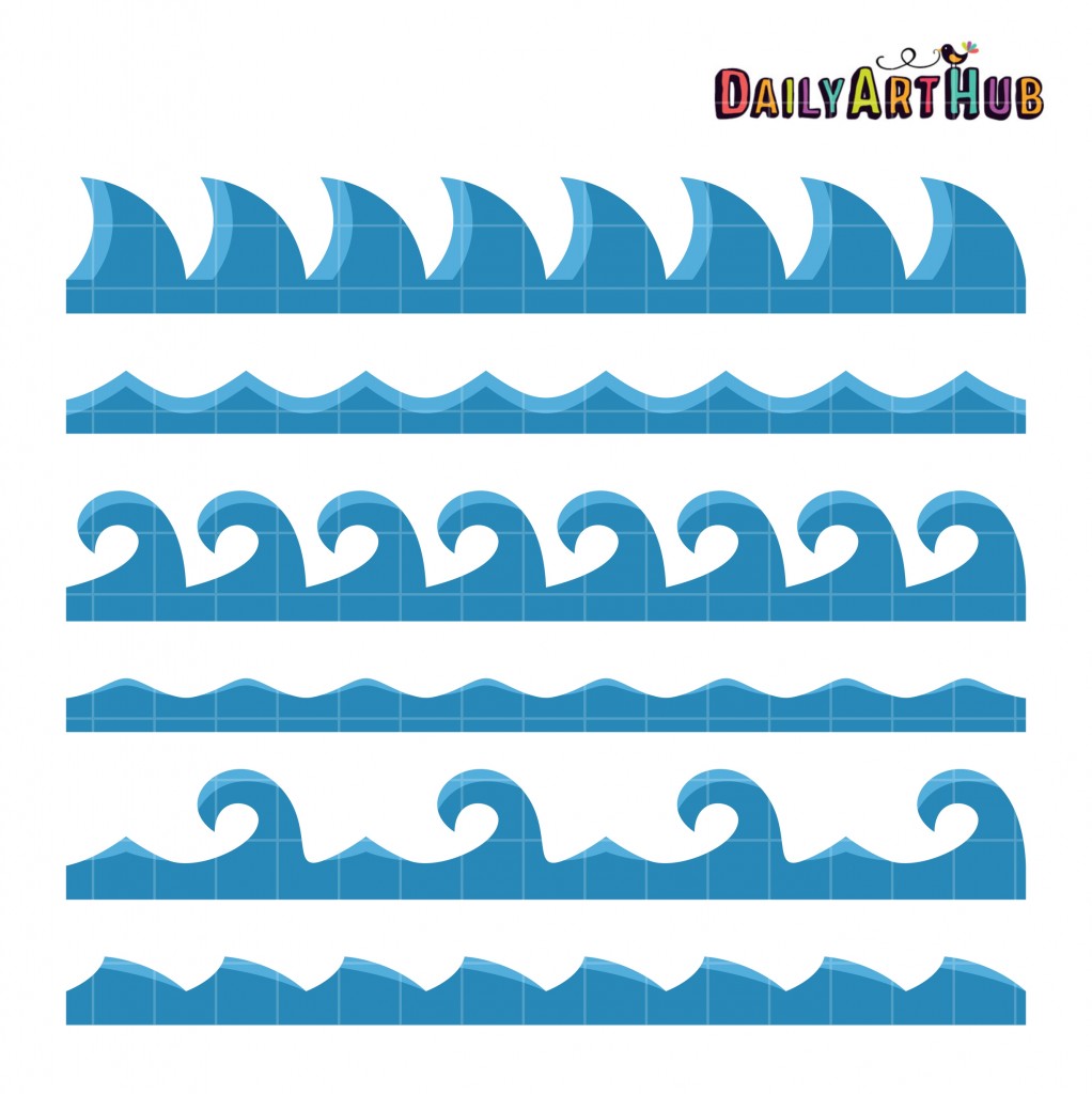 Beach Waves Clip Art Set – Daily Art Hub // Graphics, Alphabets & SVG
