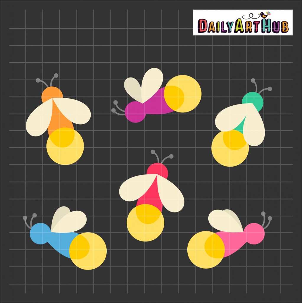 Fireflies Clip Art Set – Daily Art Hub // Graphics, Alphabets & SVG