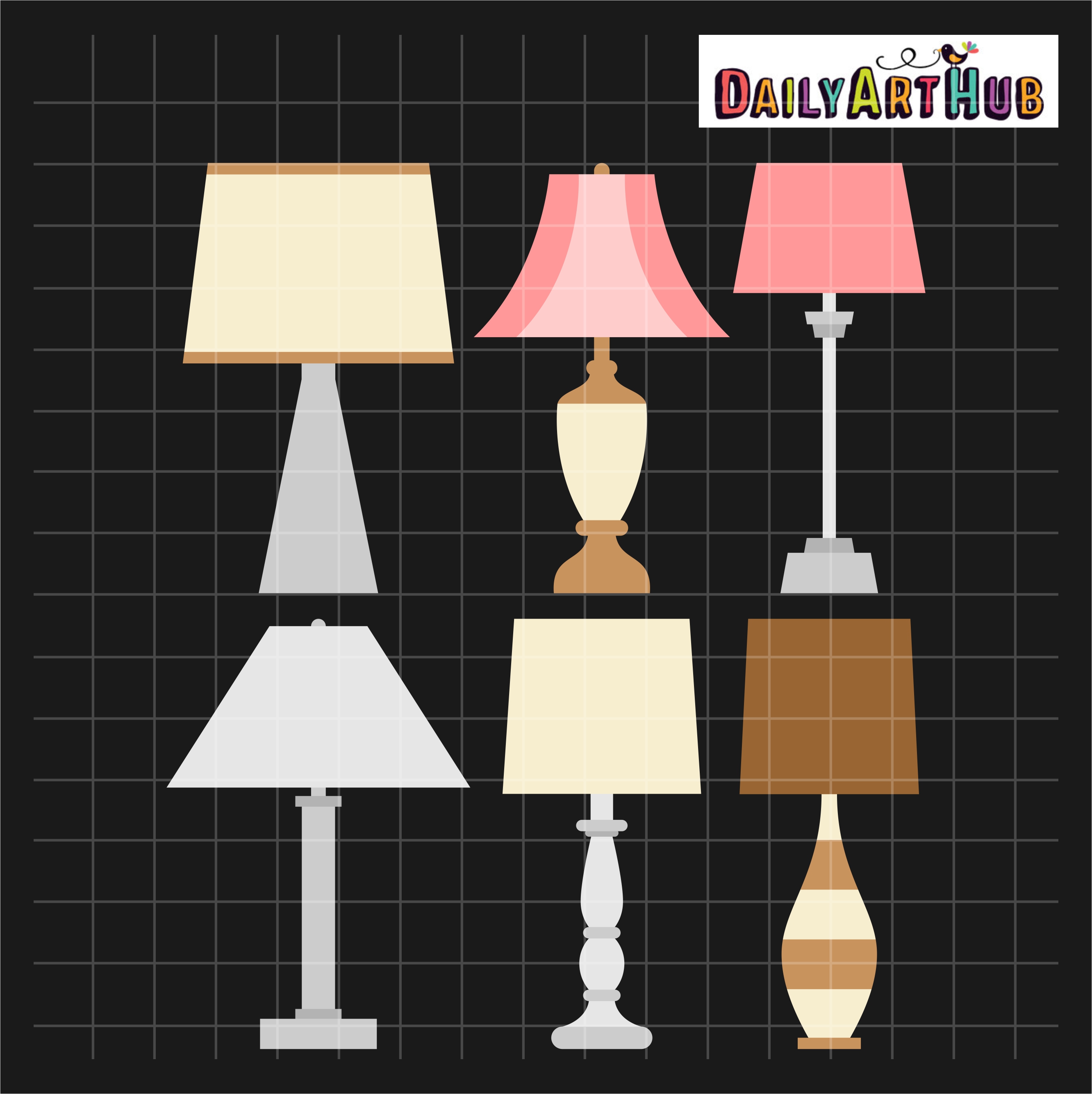 Cute Vintage Lamp Clip Art