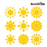 Sun Shapes Clip Art Set – Daily Art Hub // Graphics, Alphabets & SVG