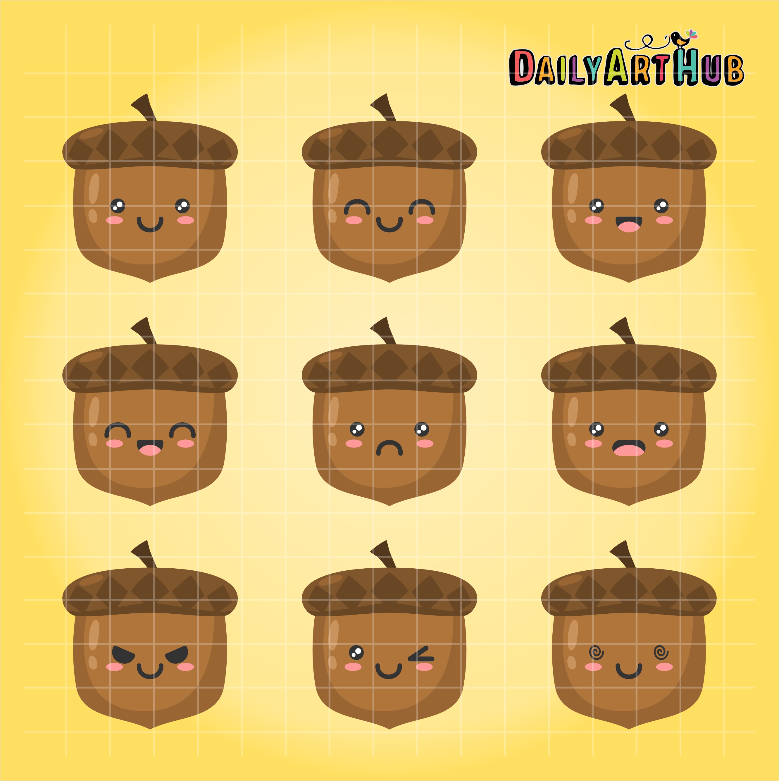 Acorn Emojis Clip Art Set – Daily Art Hub – Free Clip Art Everyday