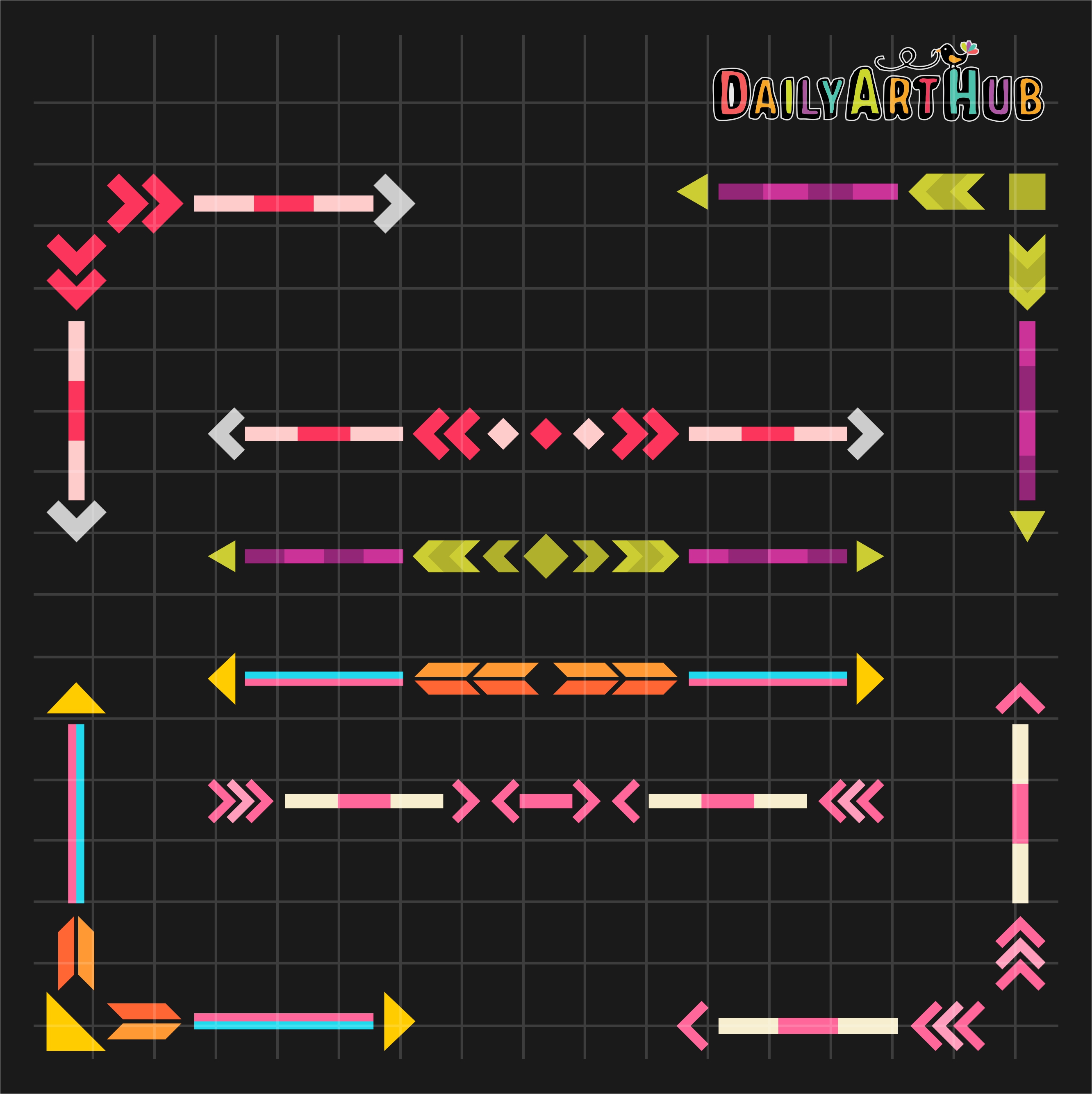 Arrow Corners And Borders Clip Art Set – Daily Art Hub – Free Clip Art ...