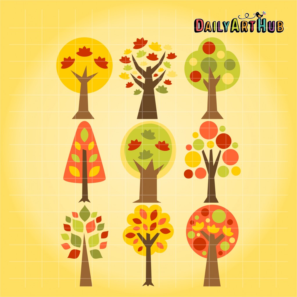 Autumn Trees Clip Art Set – Daily Art Hub // Graphics, Alphabets & SVG