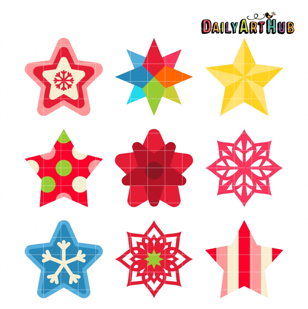 Christmas Stars Clip Art Set – Daily Art Hub // Graphics, Alphabets & SVG