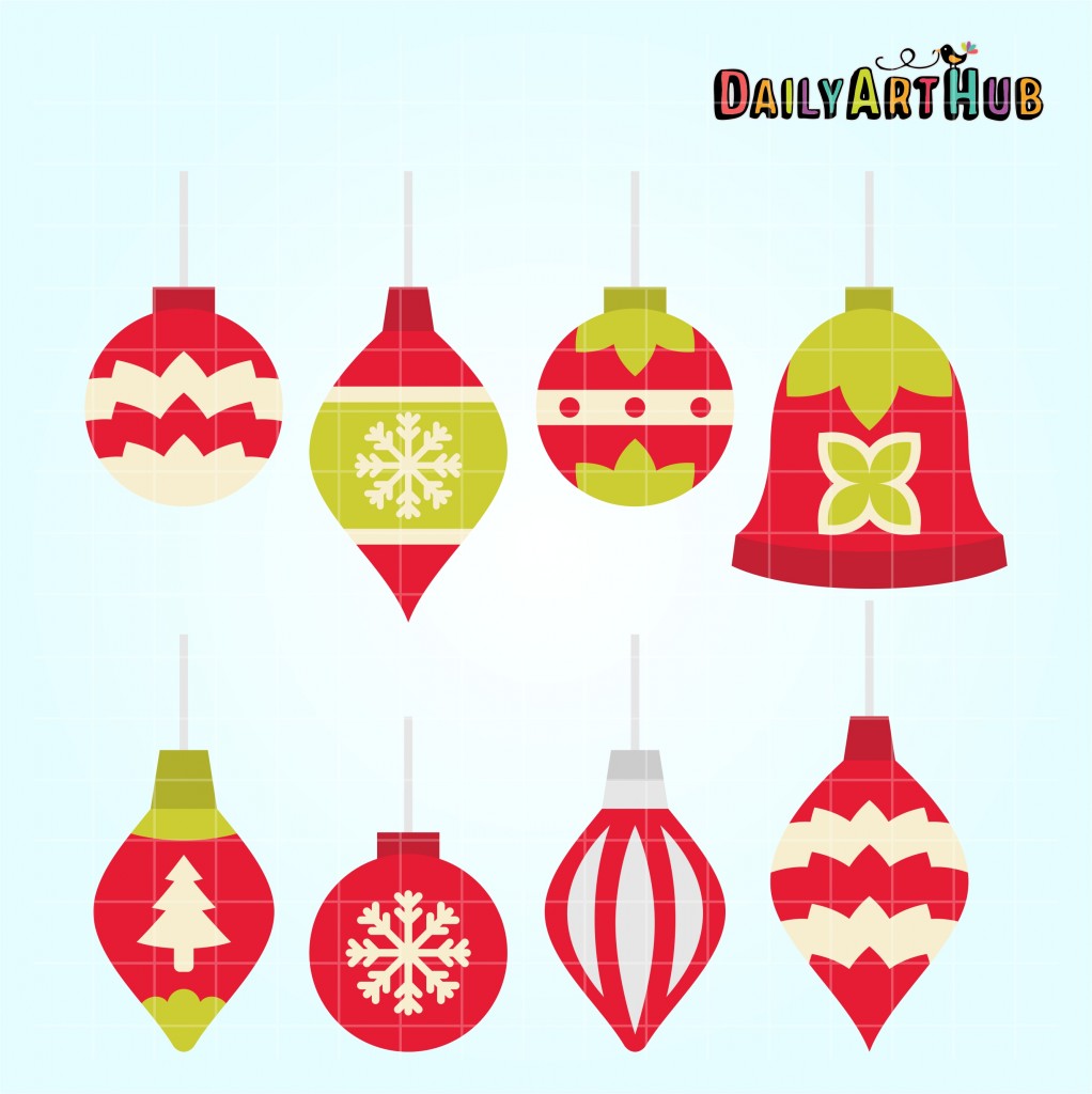 Simple Christmas Ornaments Clip Art Set – Daily Art Hub // Graphics ...