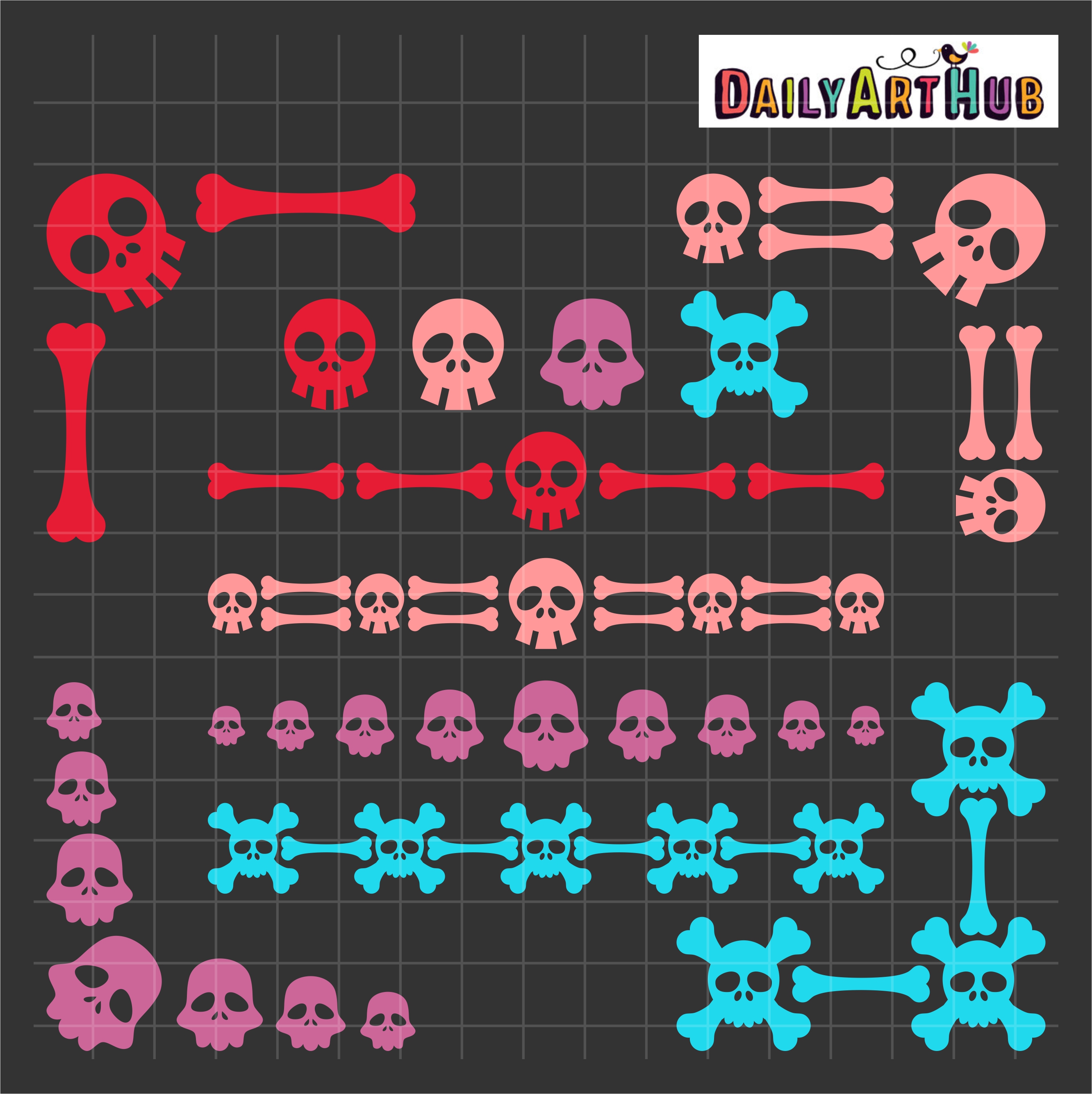 Skull Borders And Corners Clip Art Set – Daily Art Hub – Free Clip Art ...