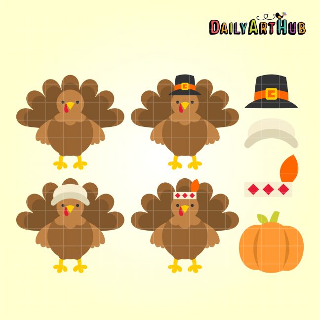 Thanksgiving Turkeys Clip Art Set – Daily Art Hub – Free Clip Art Everyday