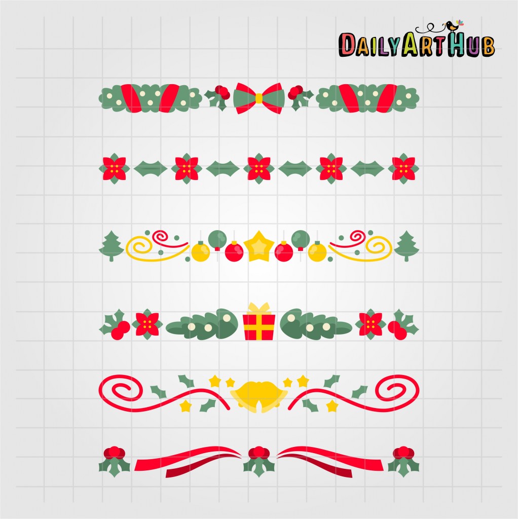 Christmas Borders Clip Art Set – Daily Art Hub // Graphics, Alphabets & SVG